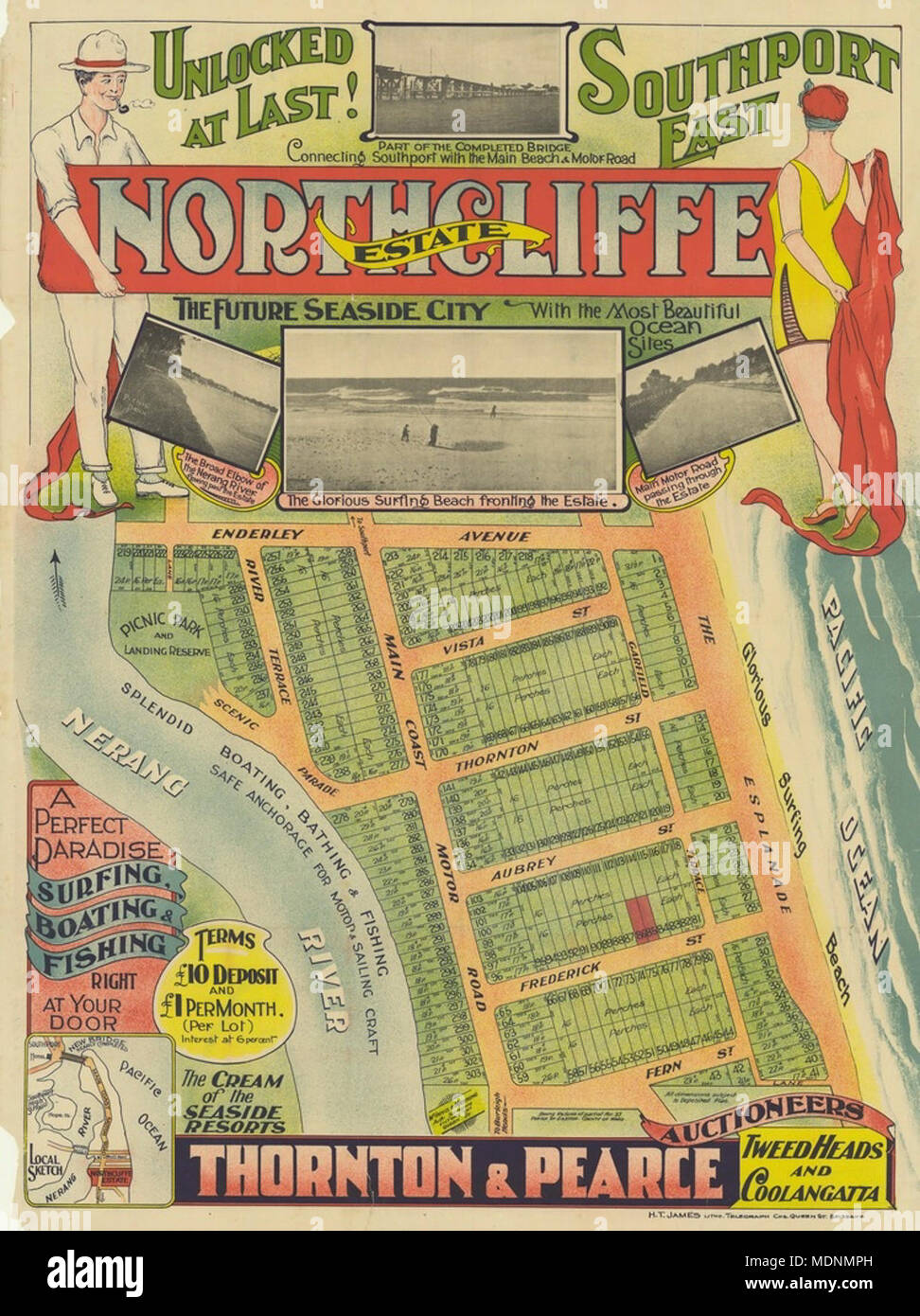 Real estate map of Northcliffe Estate, ca 1920s Stock Photo - Alamy