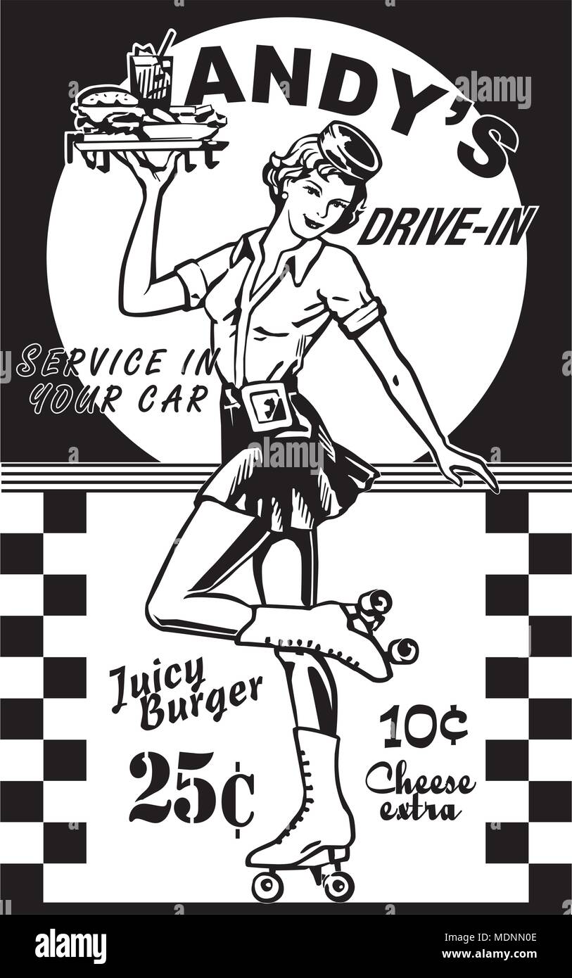 Carhop roller skates hi-res stock photography and images - Alamy