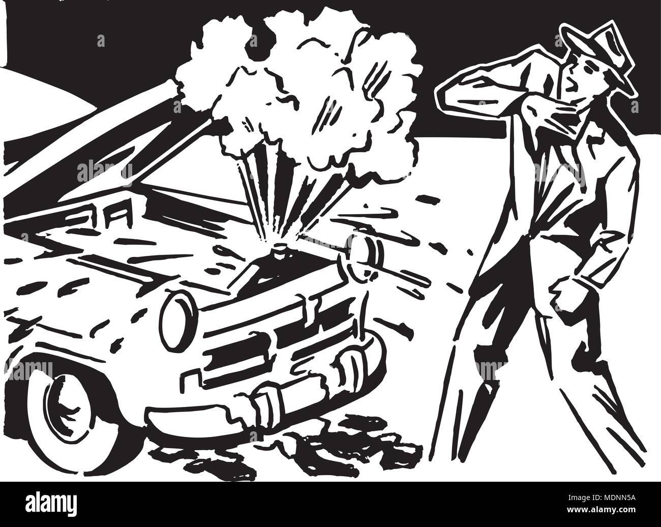 Vintage car trouble Stock Vector Images - Alamy