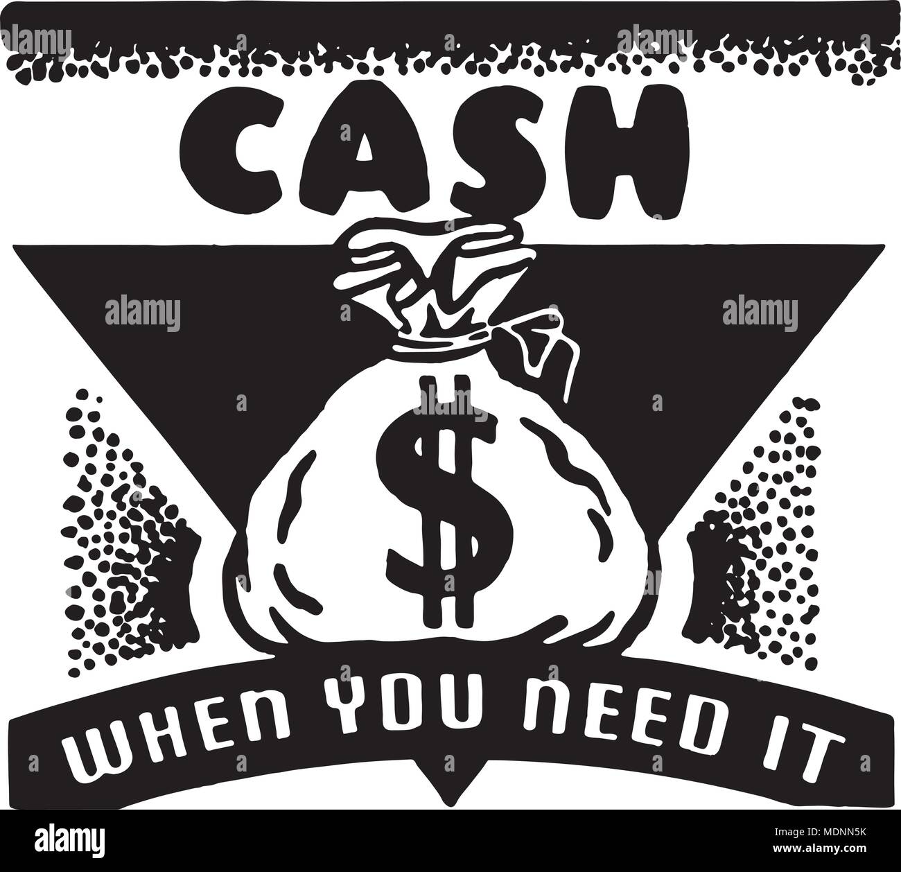 Cash When You Need It - Retro Ad Art Banner Stock Vector Image & Art ...