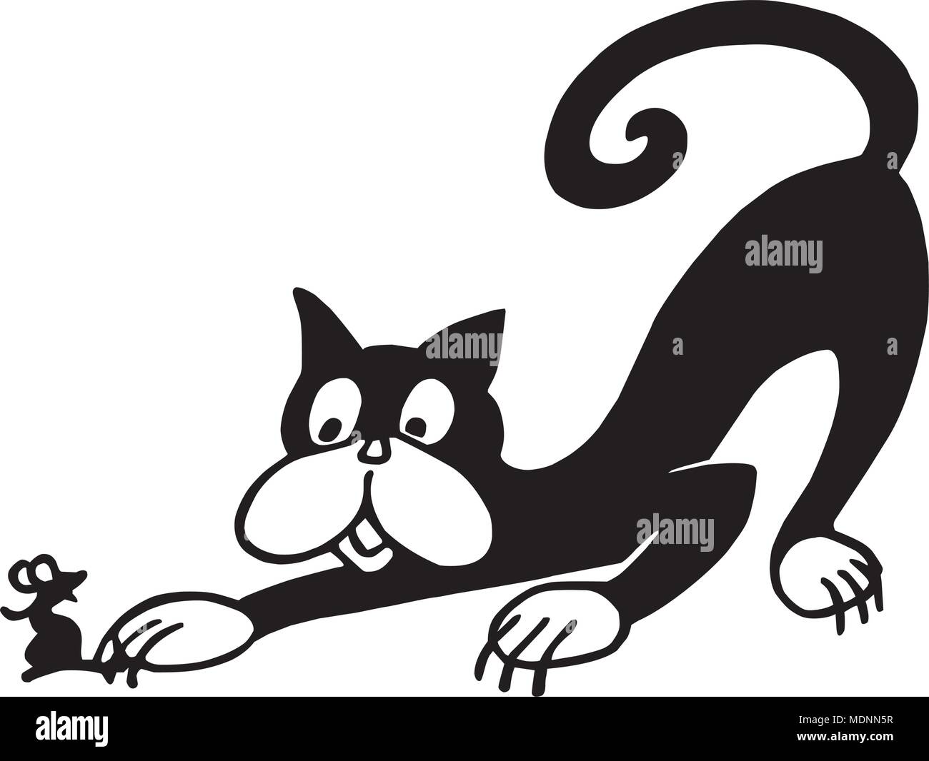 Cat And Mouse - Retro Clipart Illustration Stock Vector Image & Art - Alamy