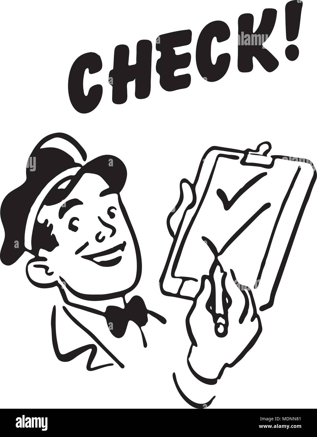 Check - Retro Clipart Illustration Stock Vector Image & Art - Alamy