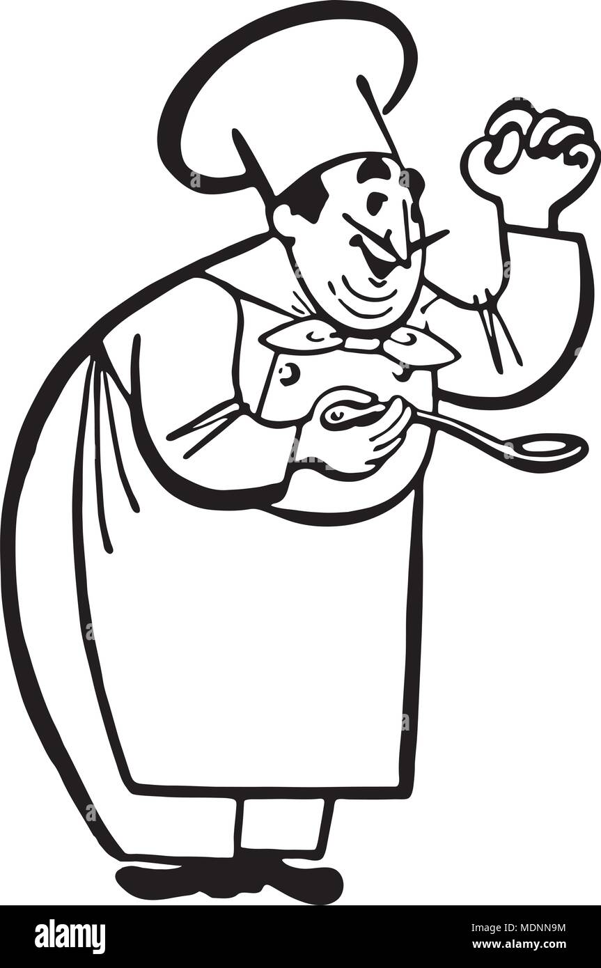 Chef - Retro Clipart Illustration Stock Vector Image & Art - Alamy