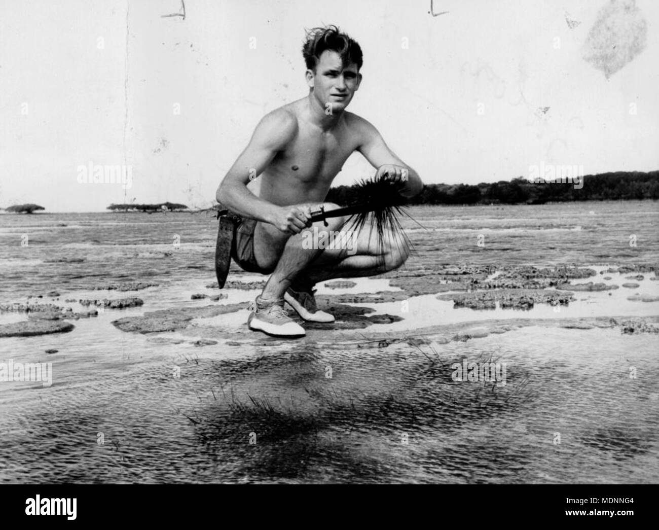 Robert Endean on the Great Barrier Reef, 1954 Stock Photo - Alamy