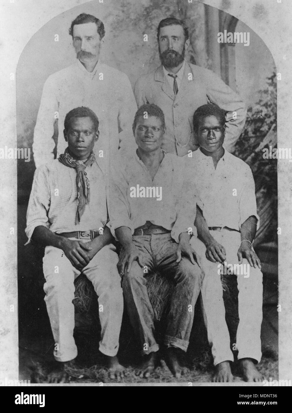 Studio portrait of Australian South Sea Islander labourers and ...
