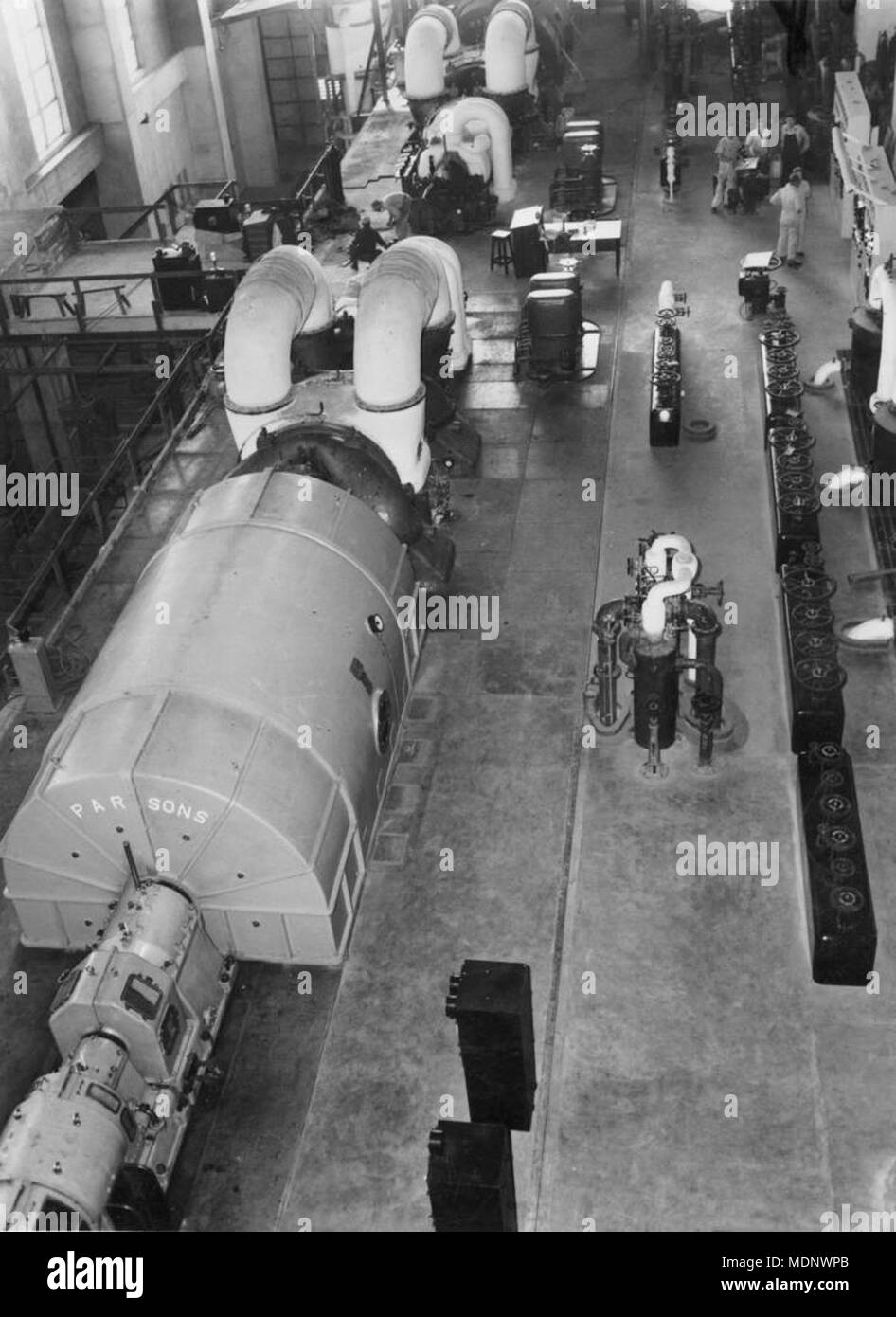 Turbine room at the Bulimba B Power Station, 1954 Stock Photo - Alamy