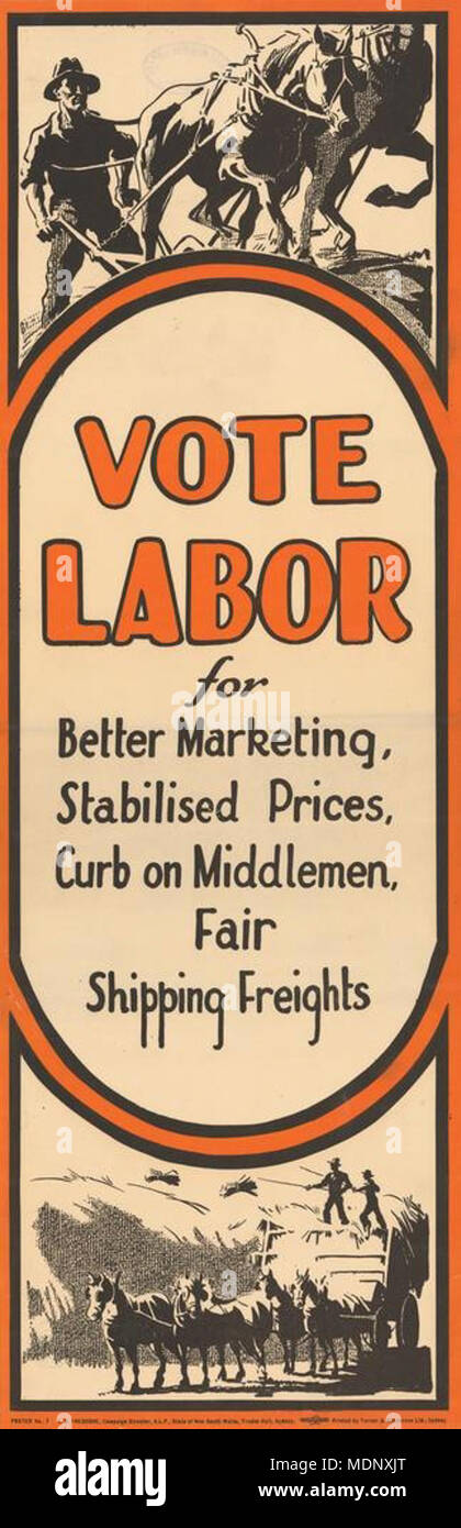 Vote Labor for better marketing, stabilised prices, curb on middlemen ...
