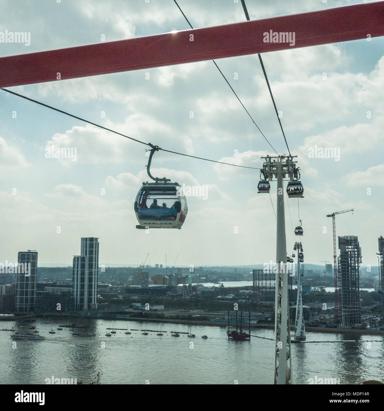 Emirates Ar Line cable Car on the Greenwich Peninsula London Stock ...