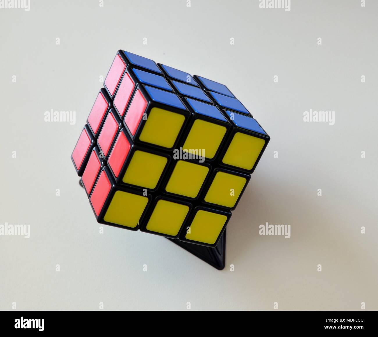 Turin, Piedmont region, Italy. April 19 218. Rubik's cube on a white ...