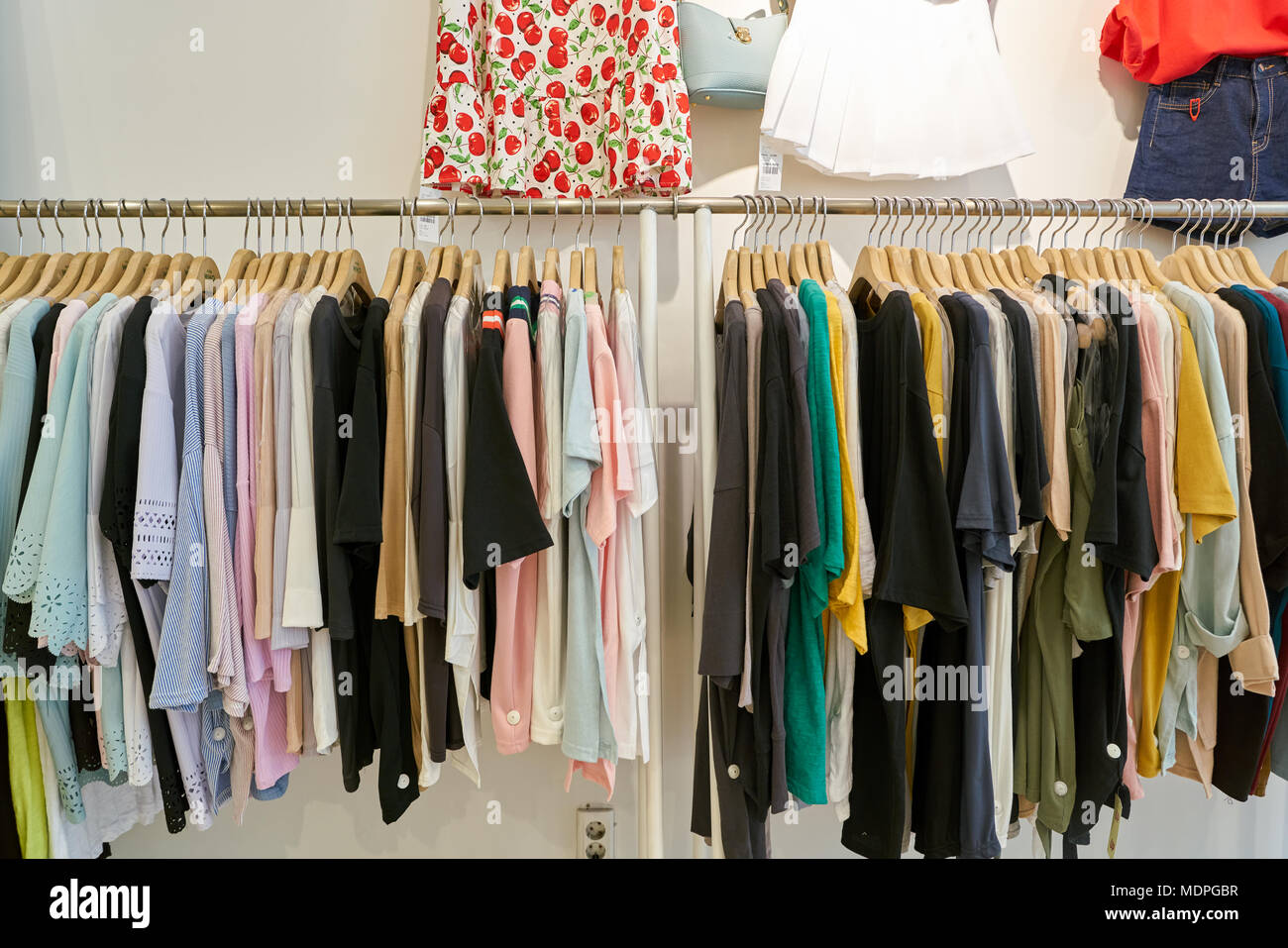BUSAN, SOUTH KOREA - CIRCA MAY, 2017: inside a store in Busan Stock ...