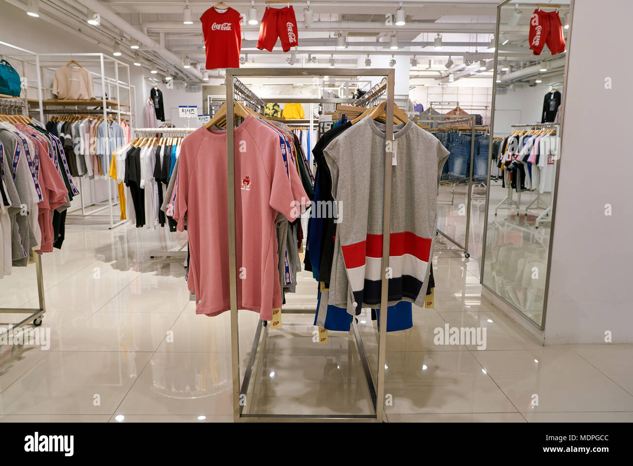 BUSAN, SOUTH KOREA - CIRCA MAY, 2017: inside a store in Busan Stock ...