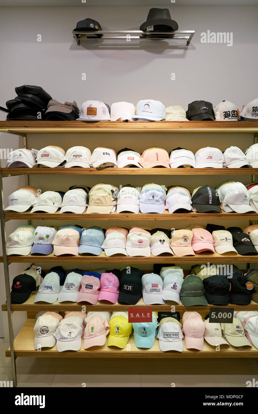 BUSAN, SOUTH KOREA - CIRCA MAY, 2017: inside a store in Busan Stock ...
