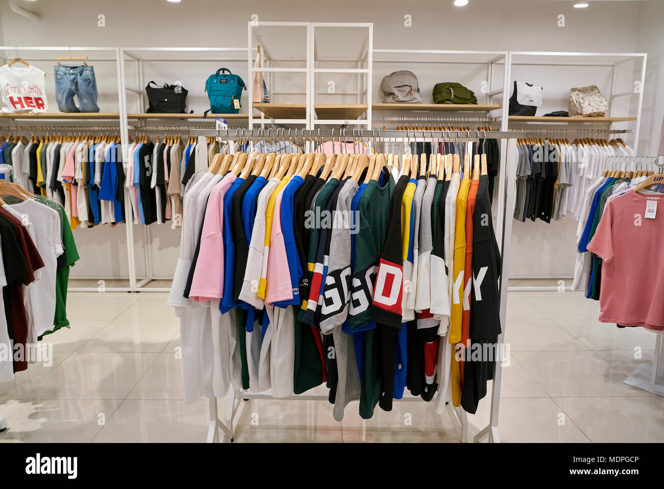 BUSAN, SOUTH KOREA - CIRCA MAY, 2017: inside a store in Busan Stock ...