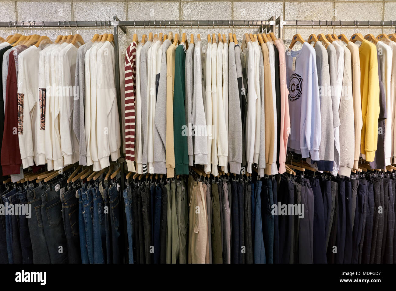 BUSAN, SOUTH KOREA - CIRCA MAY, 2017: inside a store in Busan Stock ...