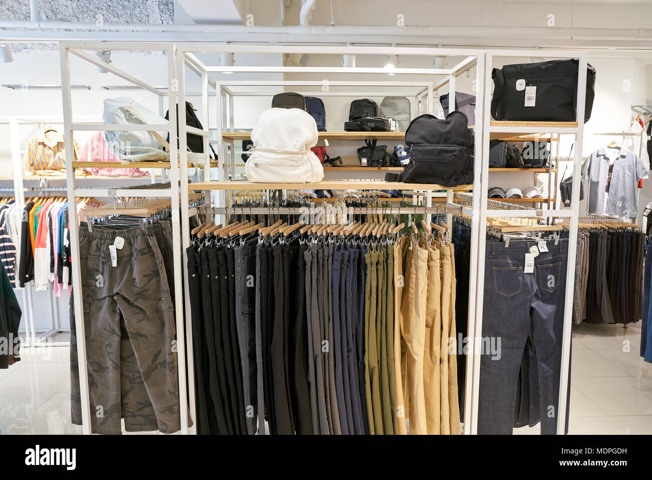 BUSAN, SOUTH KOREA - CIRCA MAY, 2017: inside a store in Busan Stock ...
