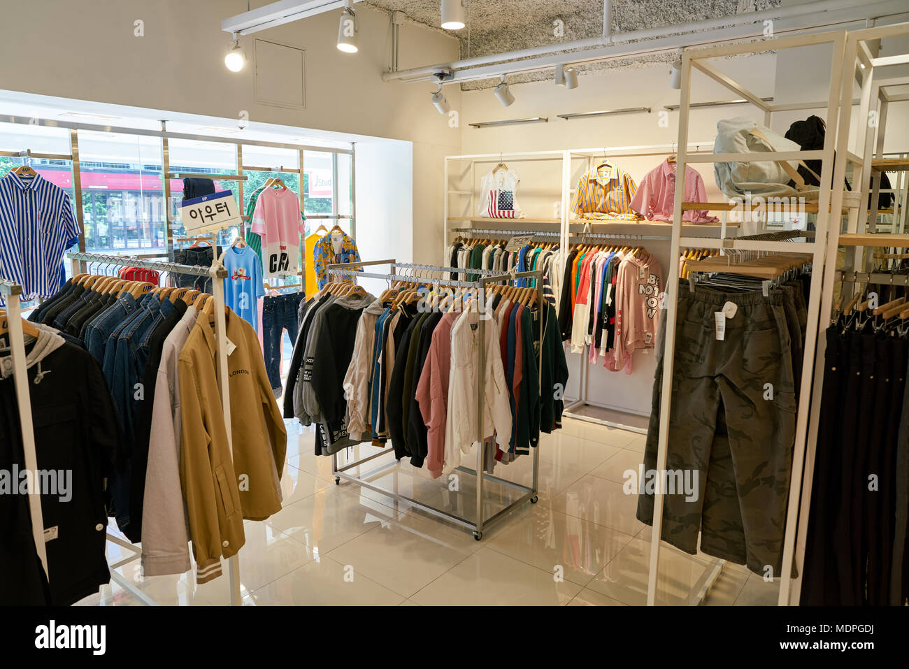 BUSAN, SOUTH KOREA - CIRCA MAY, 2017: inside a store in Busan Stock ...