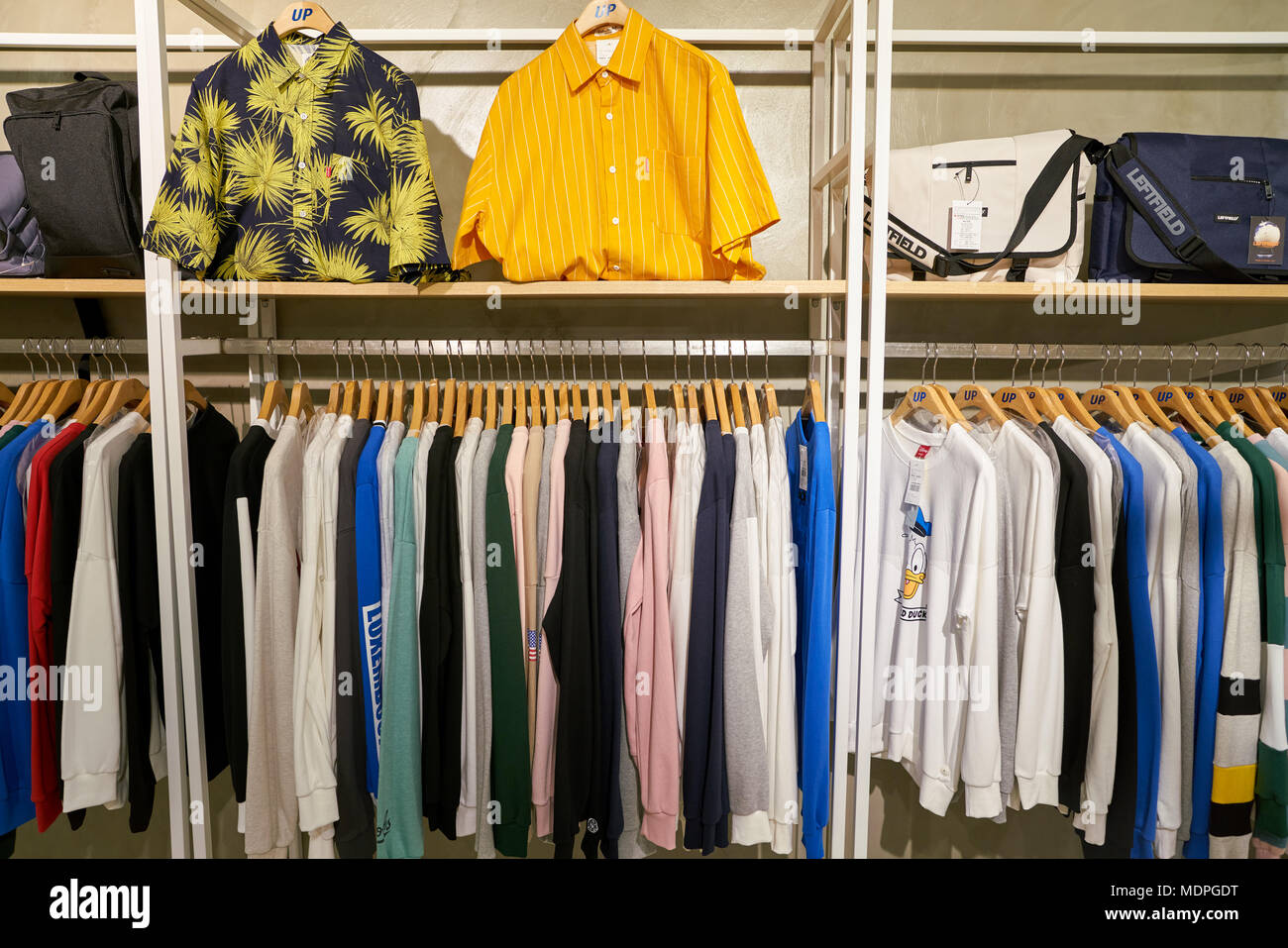 BUSAN, SOUTH KOREA - CIRCA MAY, 2017: inside a store in Busan Stock ...