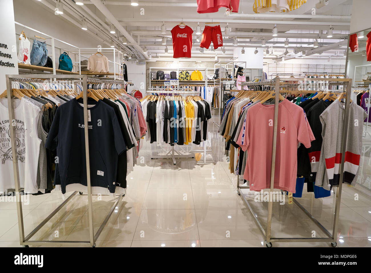 BUSAN, SOUTH KOREA - CIRCA MAY, 2017: inside a store in Busan Stock ...