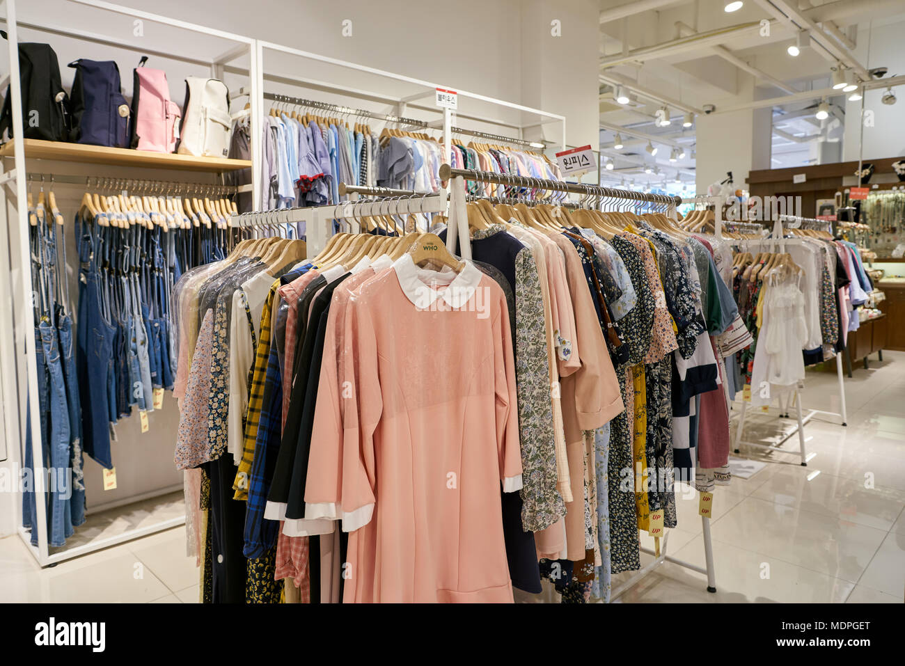 BUSAN, SOUTH KOREA - CIRCA MAY, 2017: inside a store in Busan Stock ...