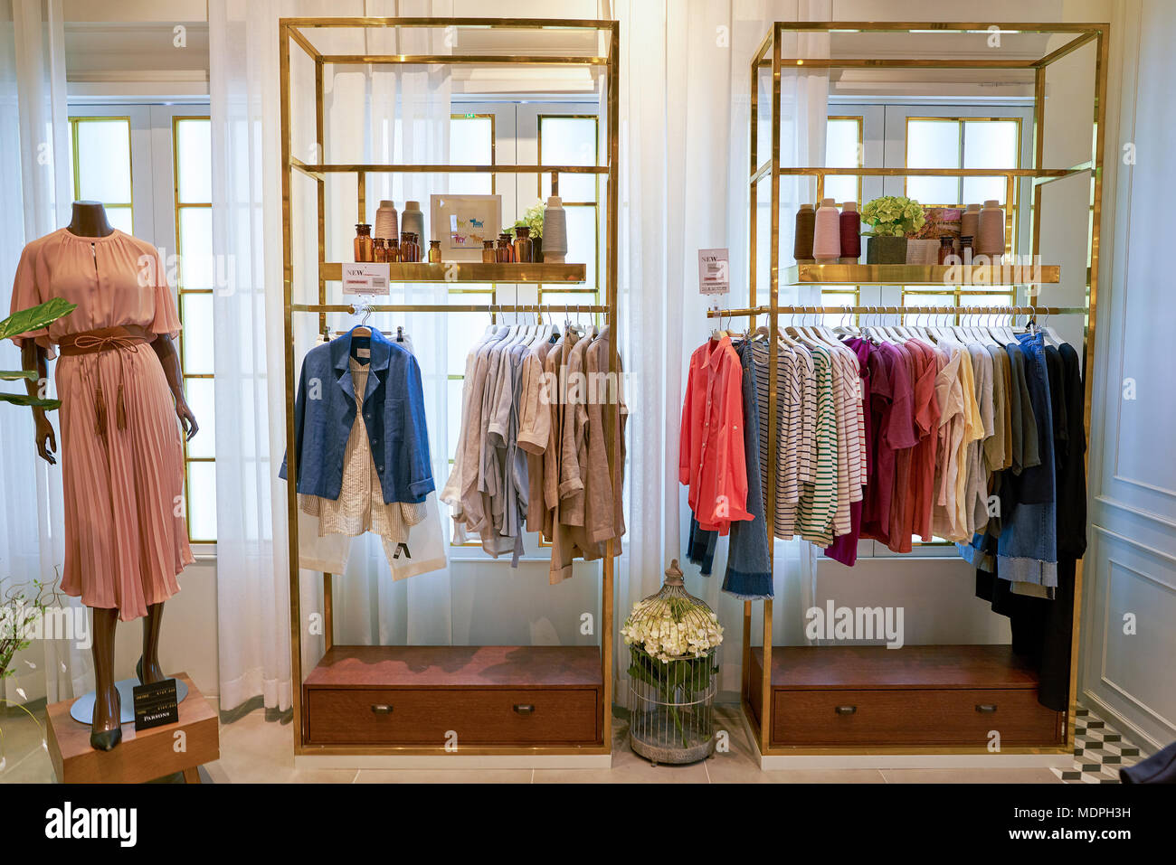 BUSAN, SOUTH KOREA - MAY 25, 2017: goods on display at a store at Lotte ...