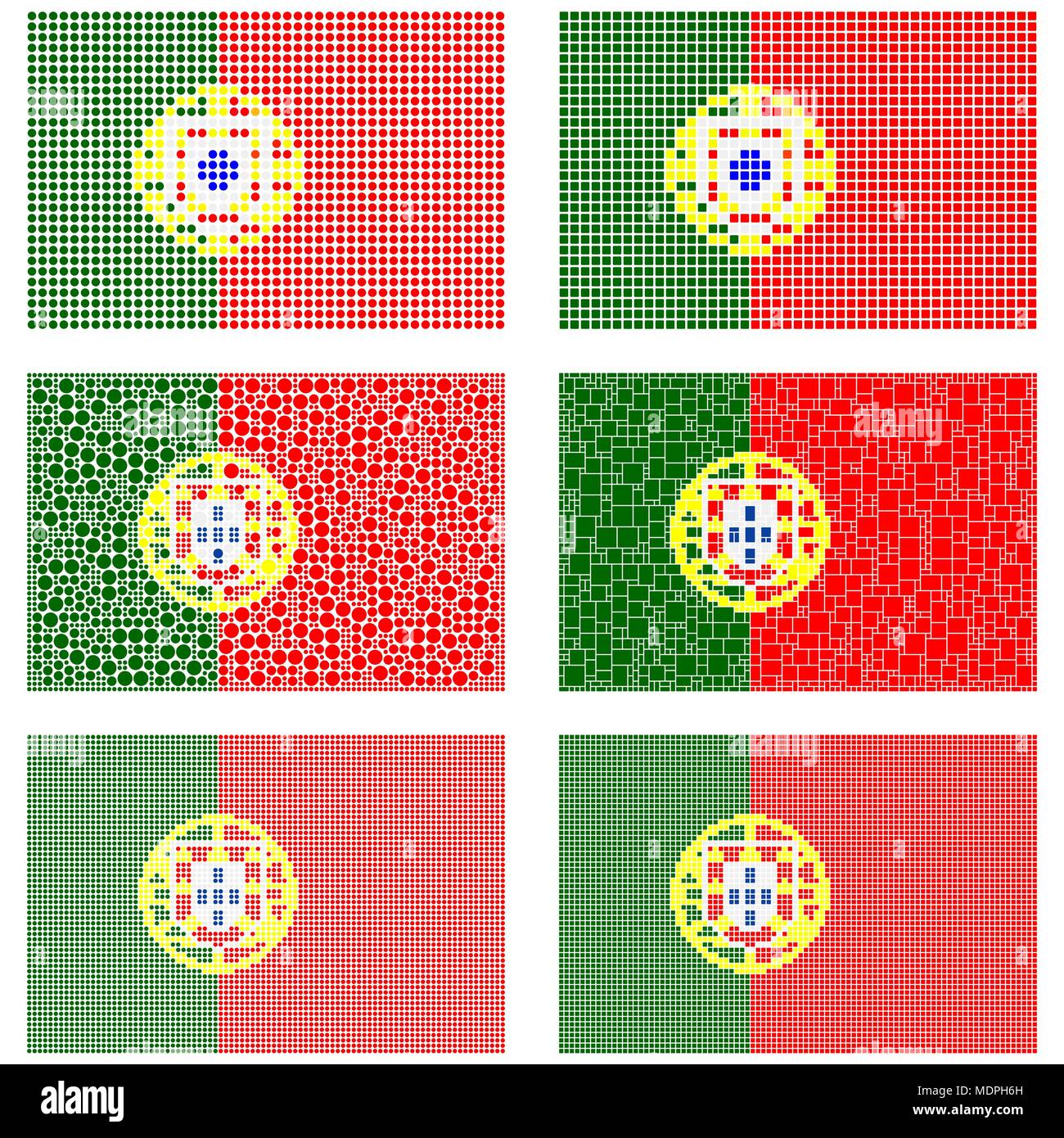 Mosaic Portugal flag set Stock Vector Image & Art - Alamy