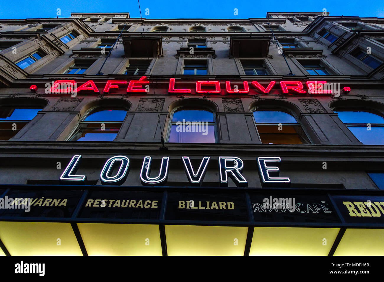 Cafe Louvre Prague Narodni trida, Prague, Czech Republic Stock Photo ...