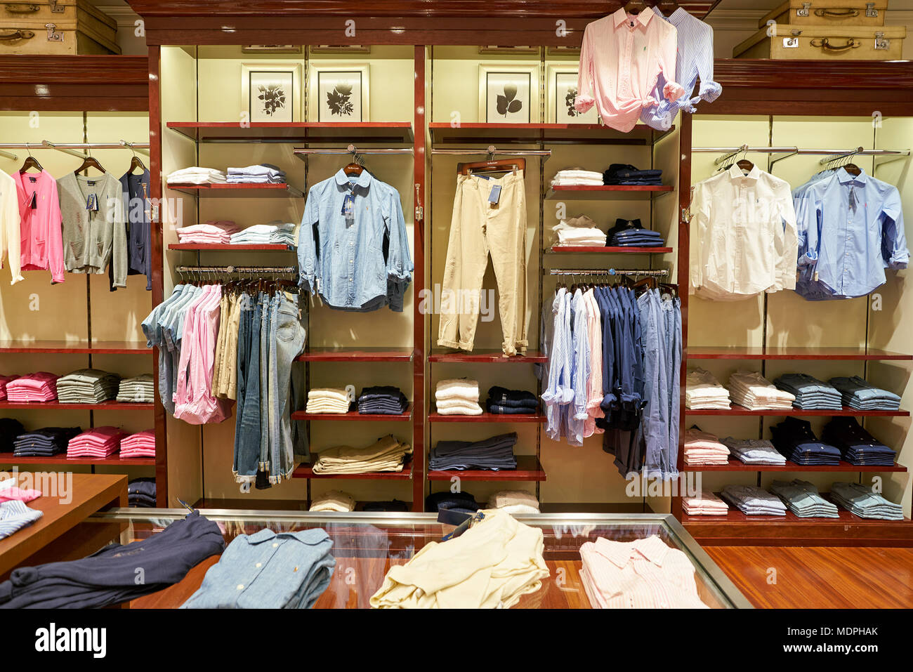 BUSAN, SOUTH KOREA - MAY 25, 2017: goods on display at a Polo Ralph ...