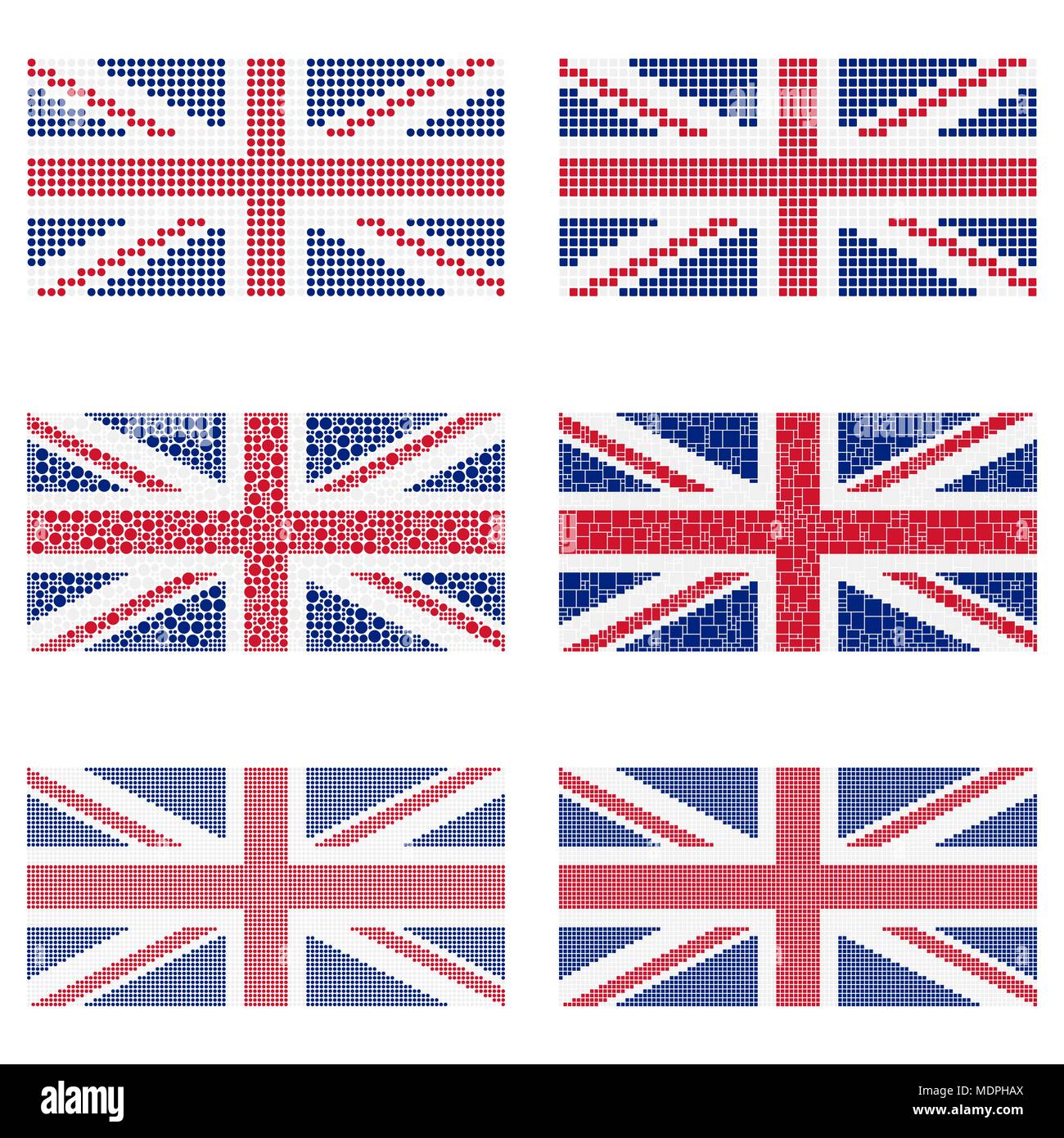 Mosaic United Kingdom flag set Stock Vector Image & Art - Alamy
