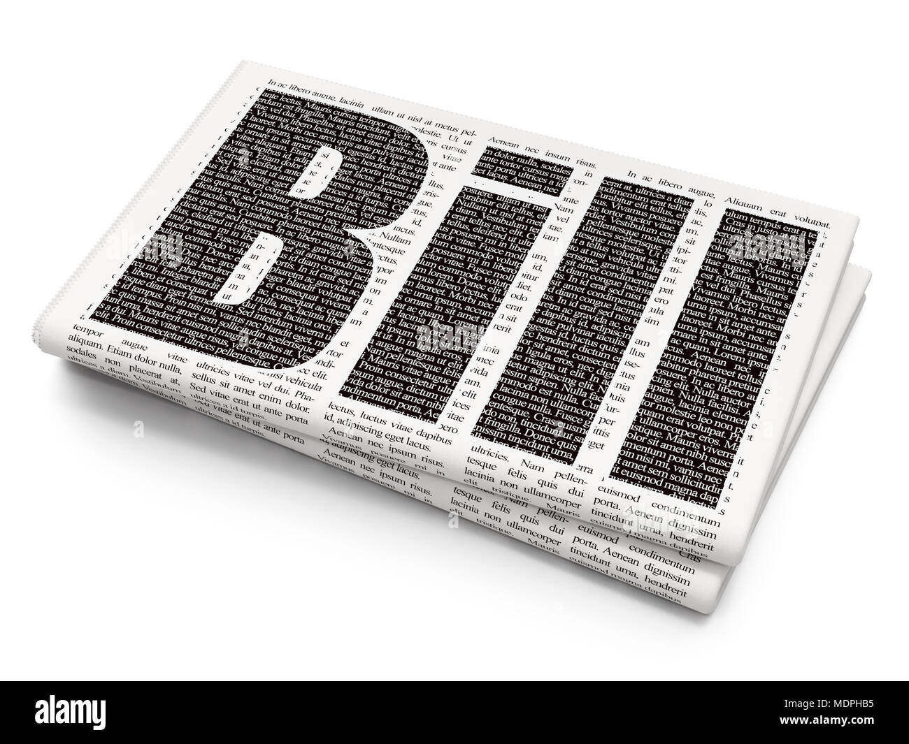 Money concept: Pixelated black text Bill on Newspaper background, 3D ...