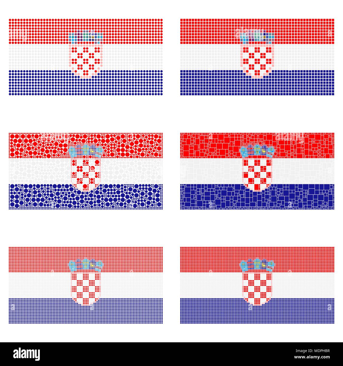 Mosaic Croatia flag set Stock Vector Image & Art - Alamy