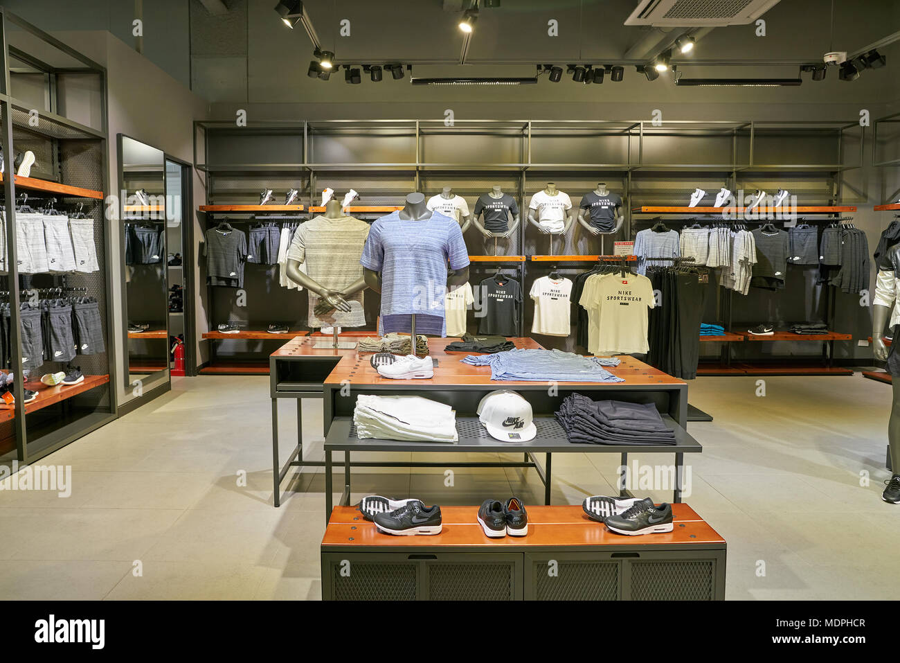 BUSAN, SOUTH KOREA - MAY 25, 2017: inside Nike store at Lotte Mall in ...