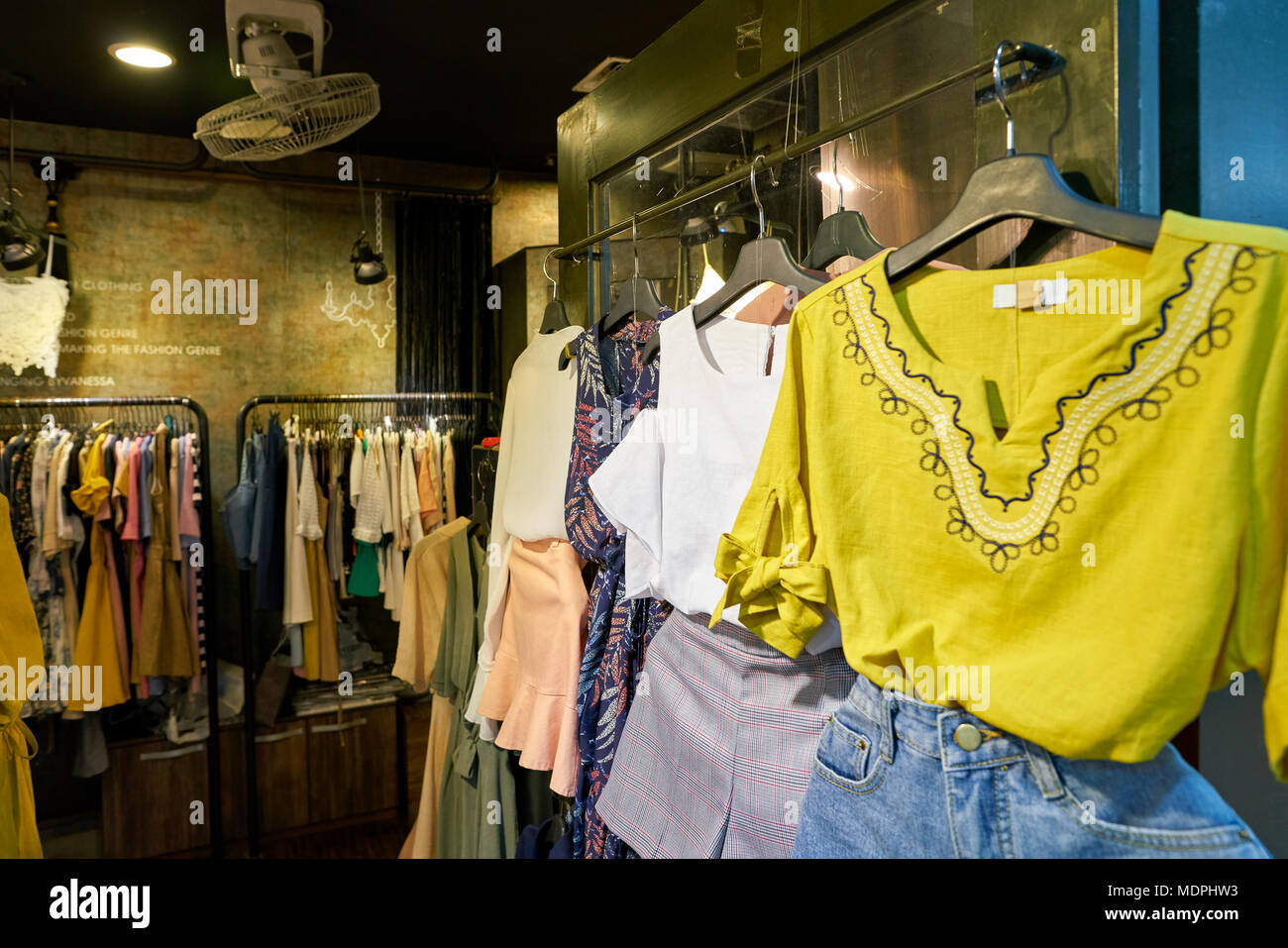 BUSAN, SOUTH KOREA - CIRCA MAY, 2017: inside a store in Busan Stock ...