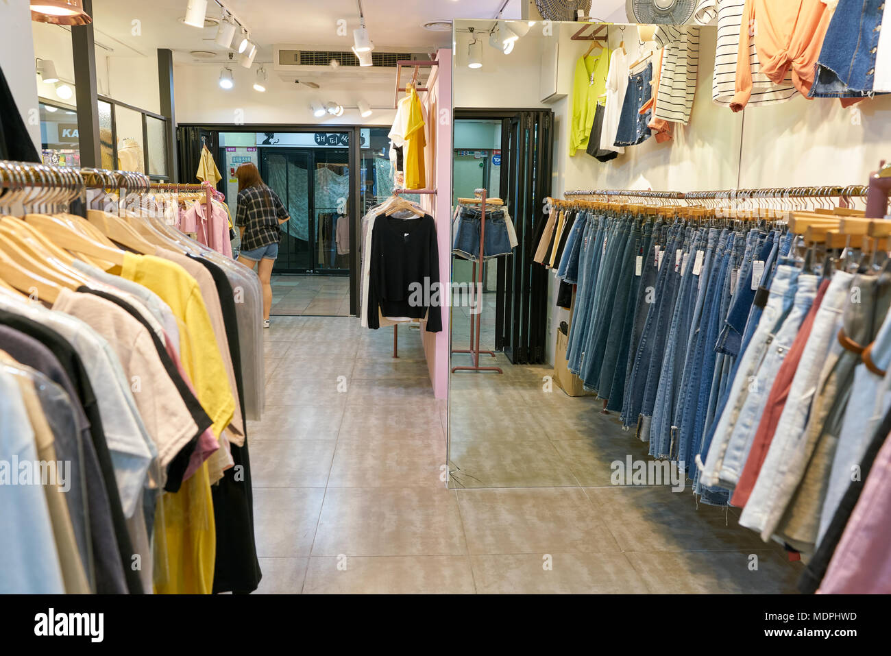 BUSAN, SOUTH KOREA - CIRCA MAY, 2017: inside a store in Busan Stock ...
