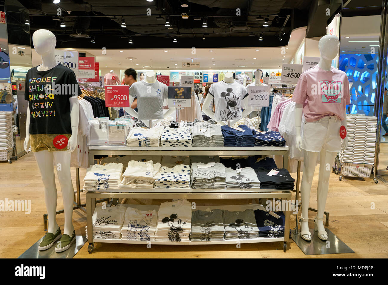BUSAN, SOUTH KOREA - MAY 28, 2017: inside Uniqlo store at Lotte ...