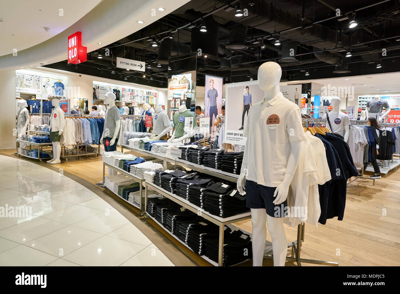 BUSAN, SOUTH KOREA - MAY 28, 2017: Uniqlo store at Lotte Department ...