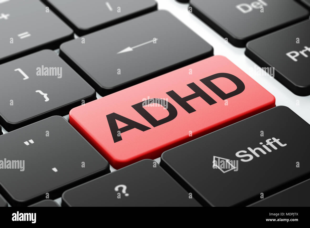 Health concept: computer keyboard with word ADHD, selected focus on ...