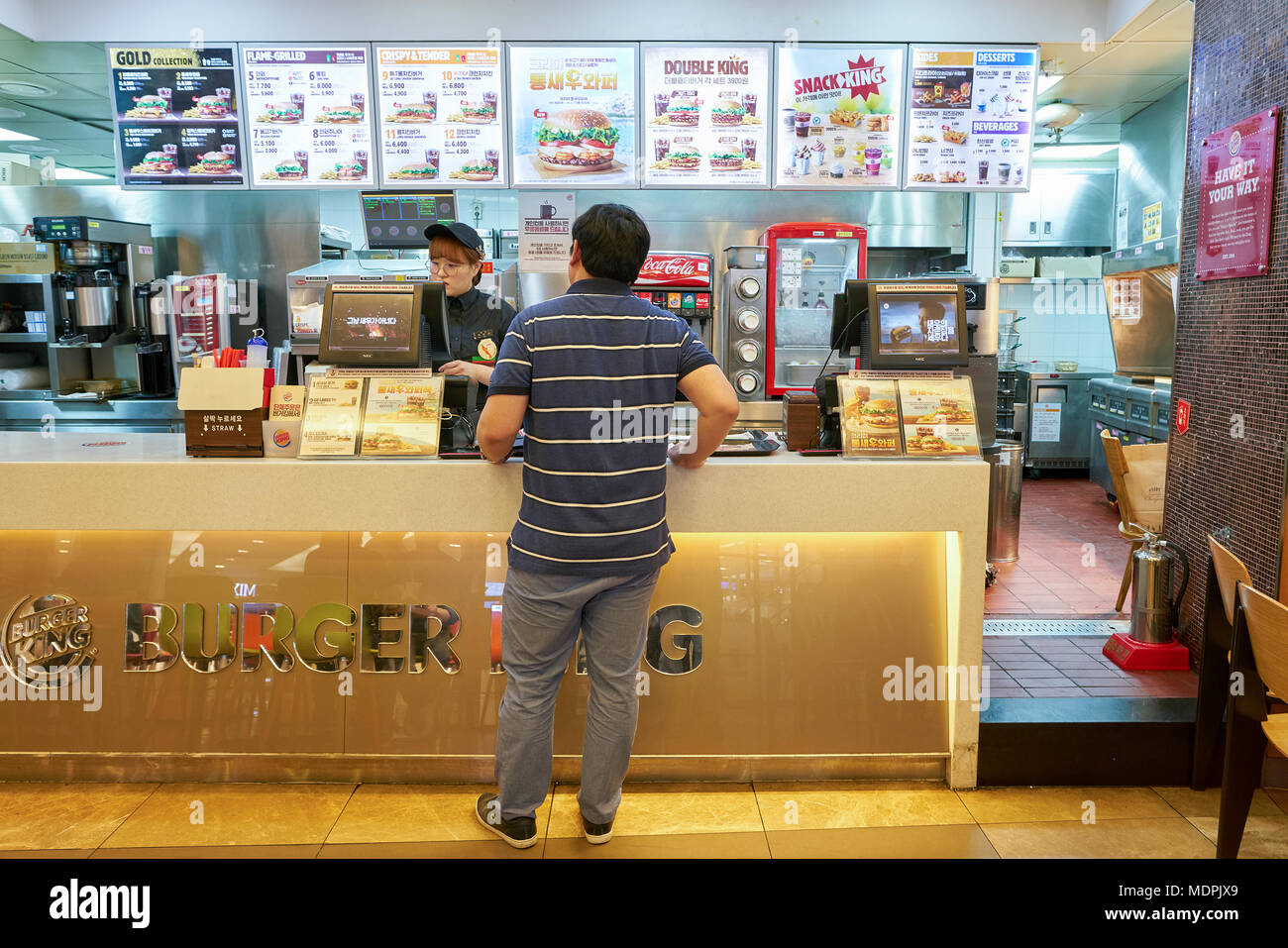 Burger king service counter hi-res stock photography and images - Alamy