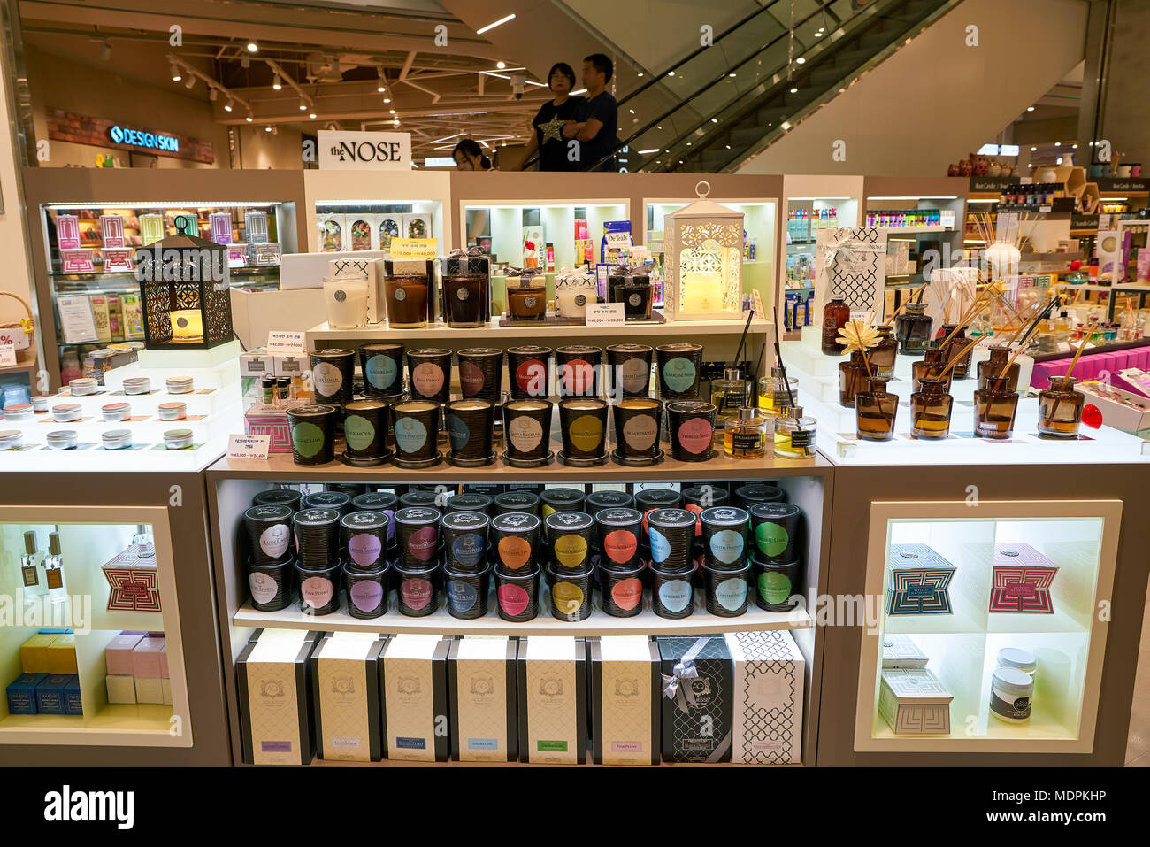 BUSAN, SOUTH KOREA - MAY 28, 2017: goods on display at Lotte Department ...