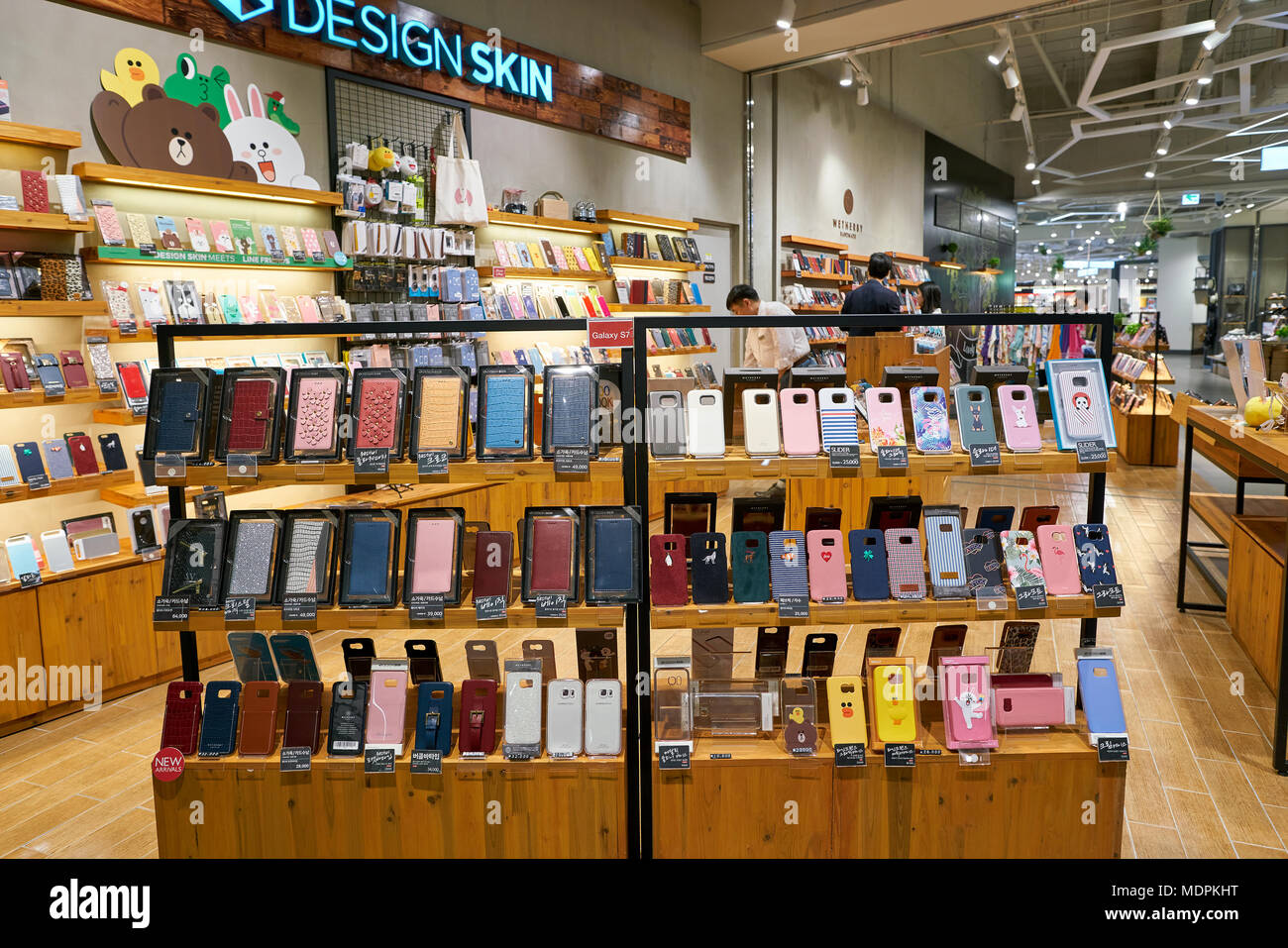 BUSAN, SOUTH KOREA - MAY 28, 2017: goods on display at Lotte Department ...