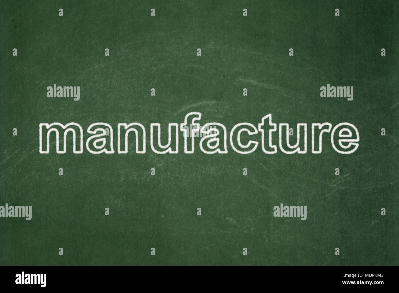 Manufacuring concept: text Manufacture on Green chalkboard background ...