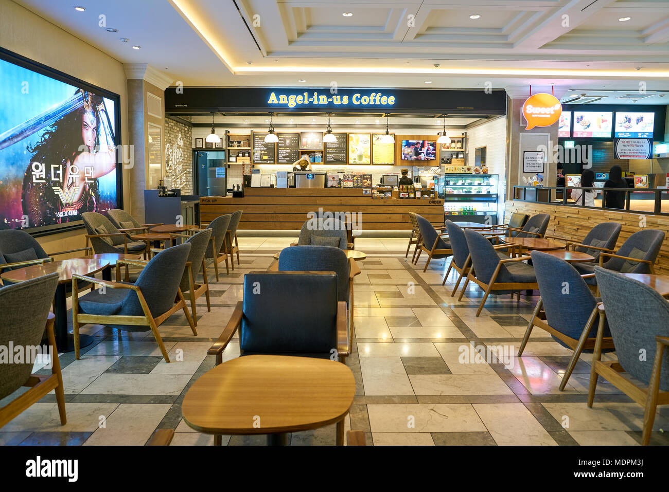 BUSAN, SOUTH KOREA - MAY 28, 2017: inside Angel-in-us Coffee at Lotte ...