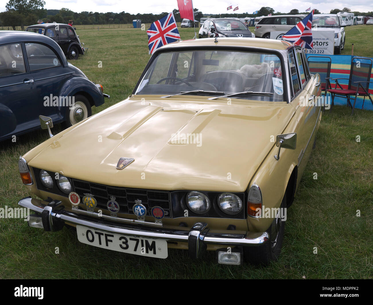 Classic mid seventies Rover at Rauceby war weekend, Lincolnshire Stock ...