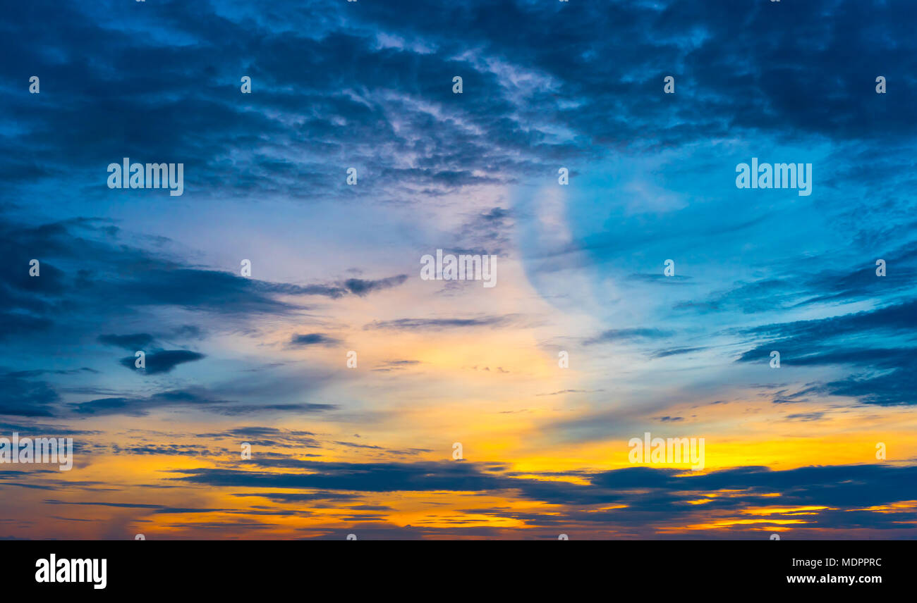 twilight colorful sky with sunlight shine behind background Stock Photo ...