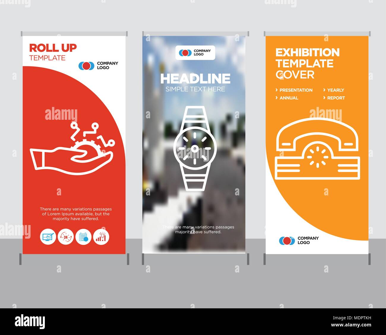 Telephone modern business roll up banner design template, Smartwatch ...