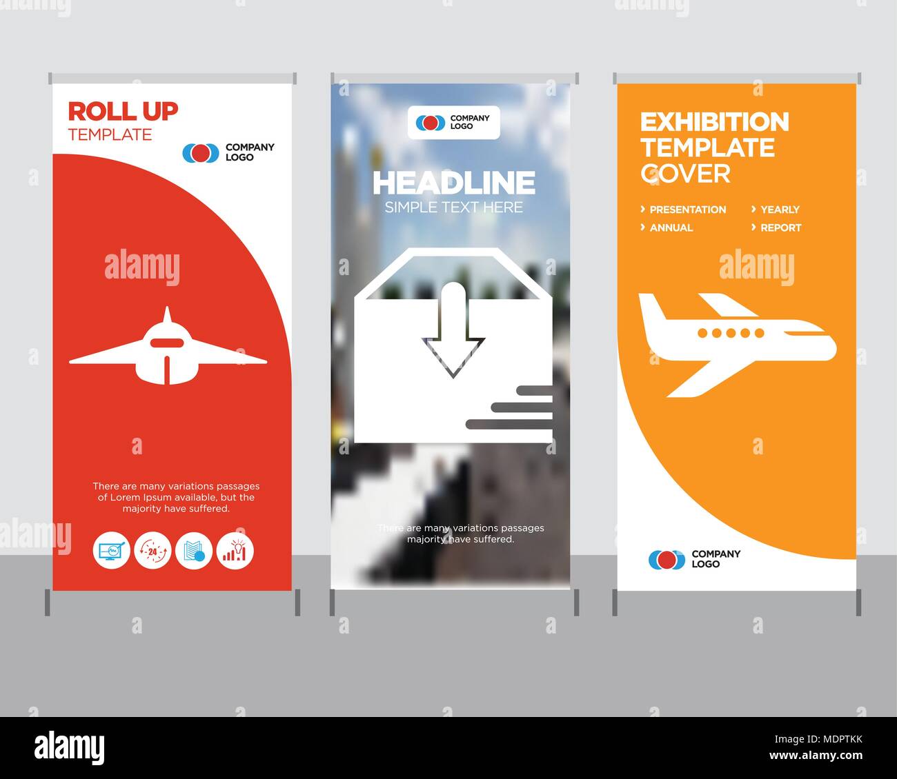 Air transport modern business roll up banner design template, Package ...