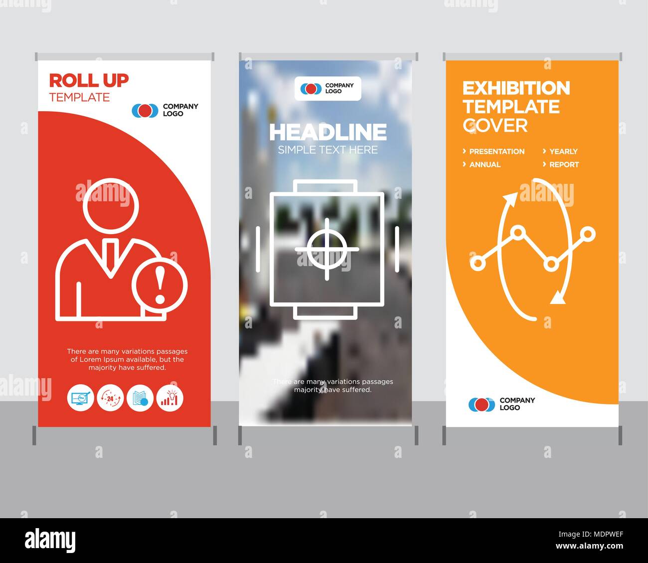 Data analytics interface circles modern business roll up banner design ...