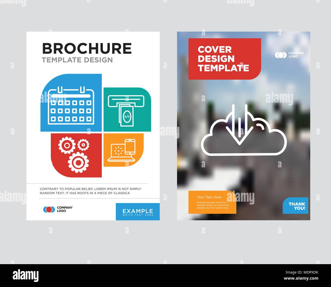 rocket brochure flyer design template with abstract photo background ...