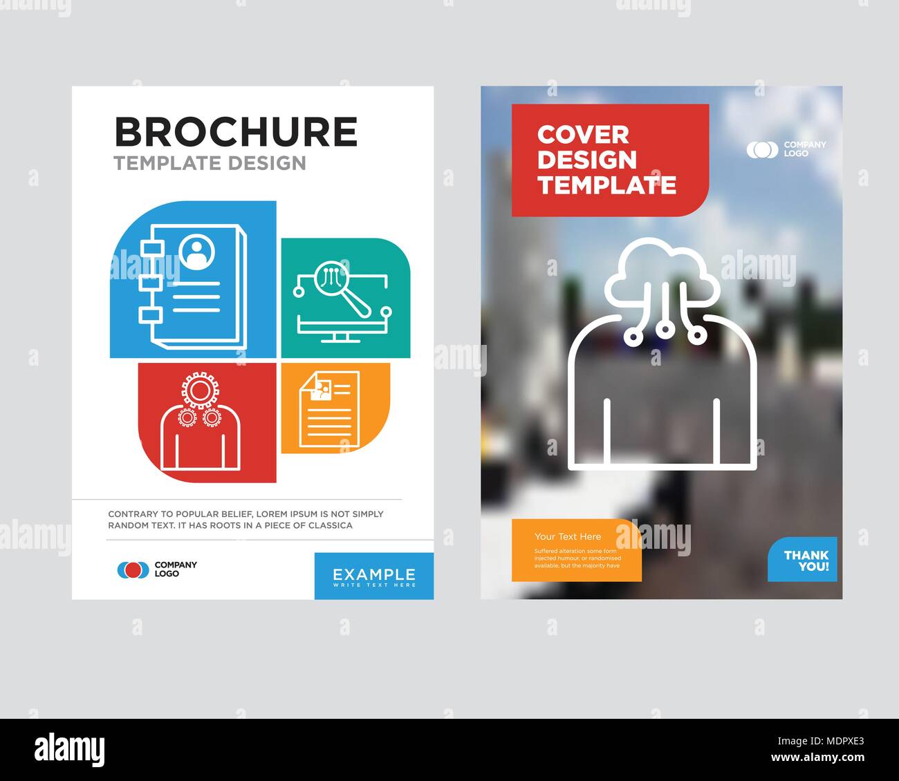 Cloud computing brochure flyer design template with abstract photo ...