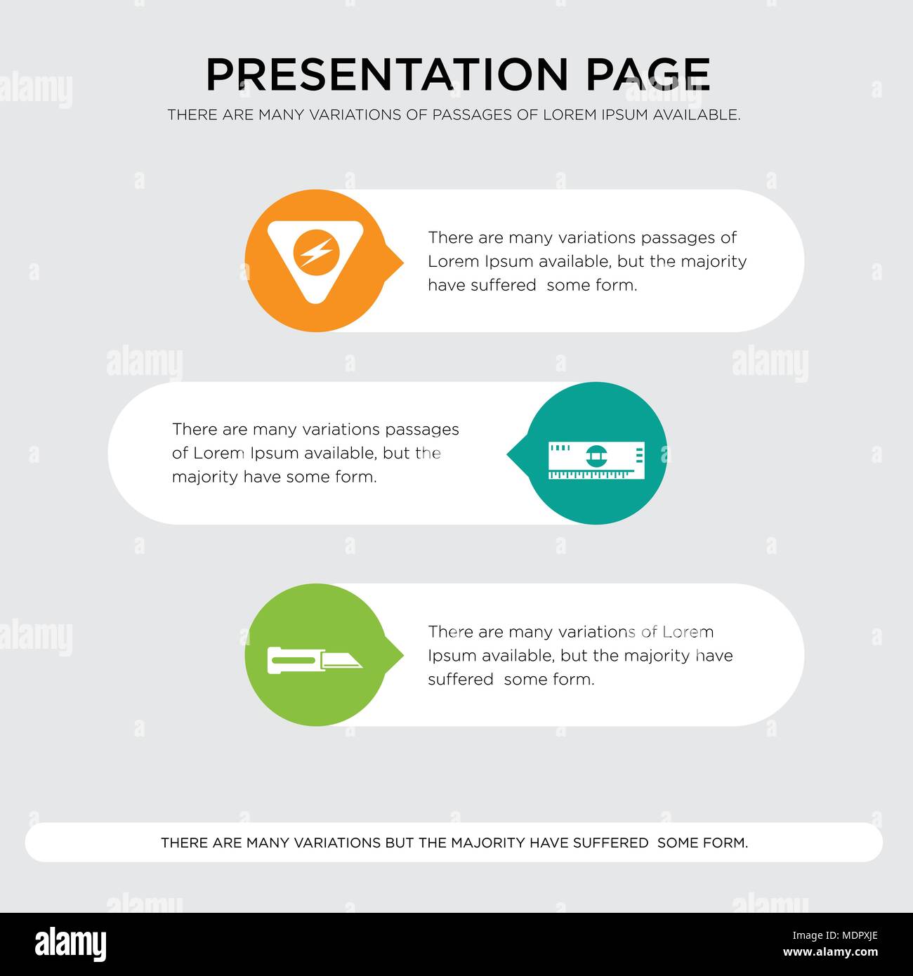 knife, scale, danger presentation design template in orange, green ...