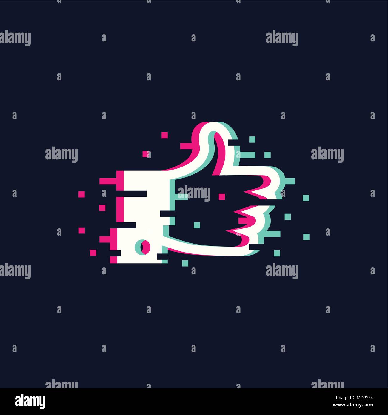 Like illustration in trendy glitch style Stock Vector Image & Art - Alamy
